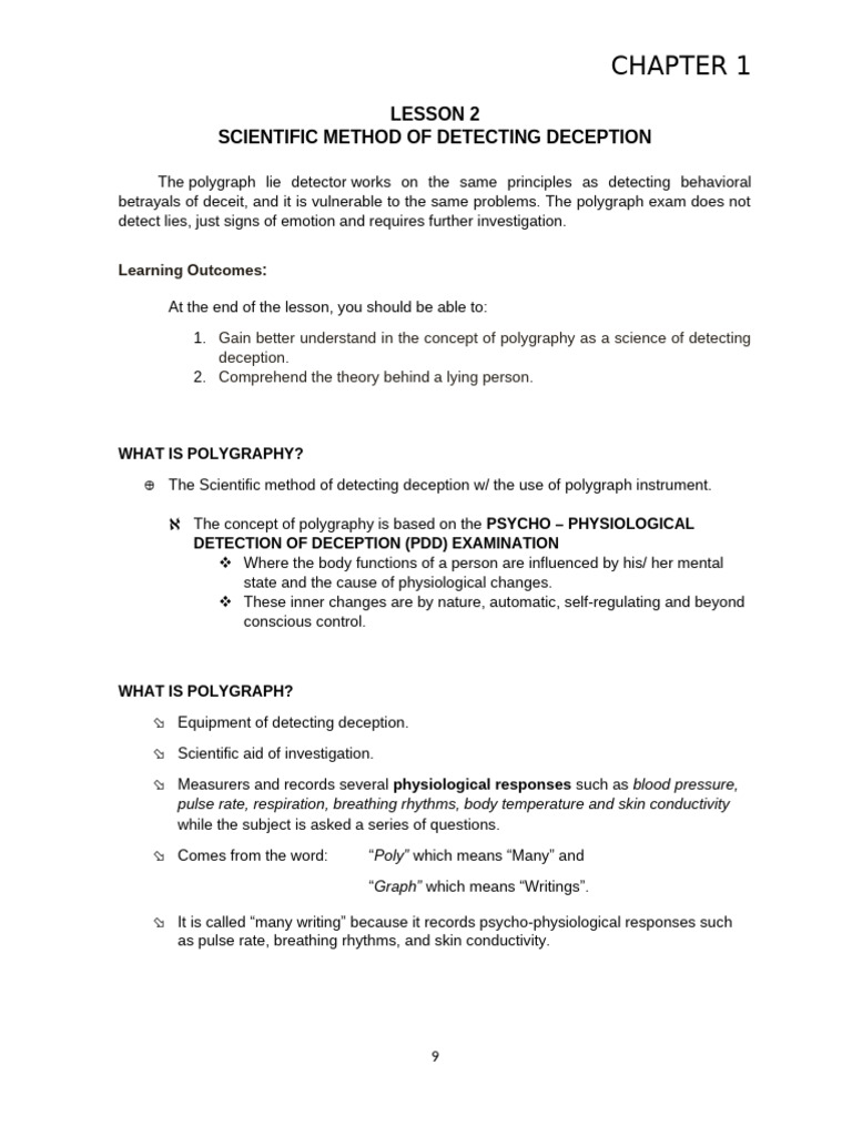 Lesson 2 Scientific Method | PDF | Polygraph | Deception