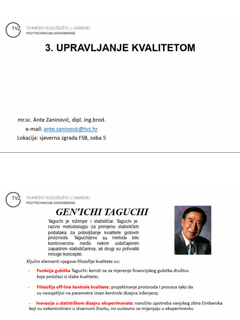 3 Upravljanje Kvalitetom | PDF