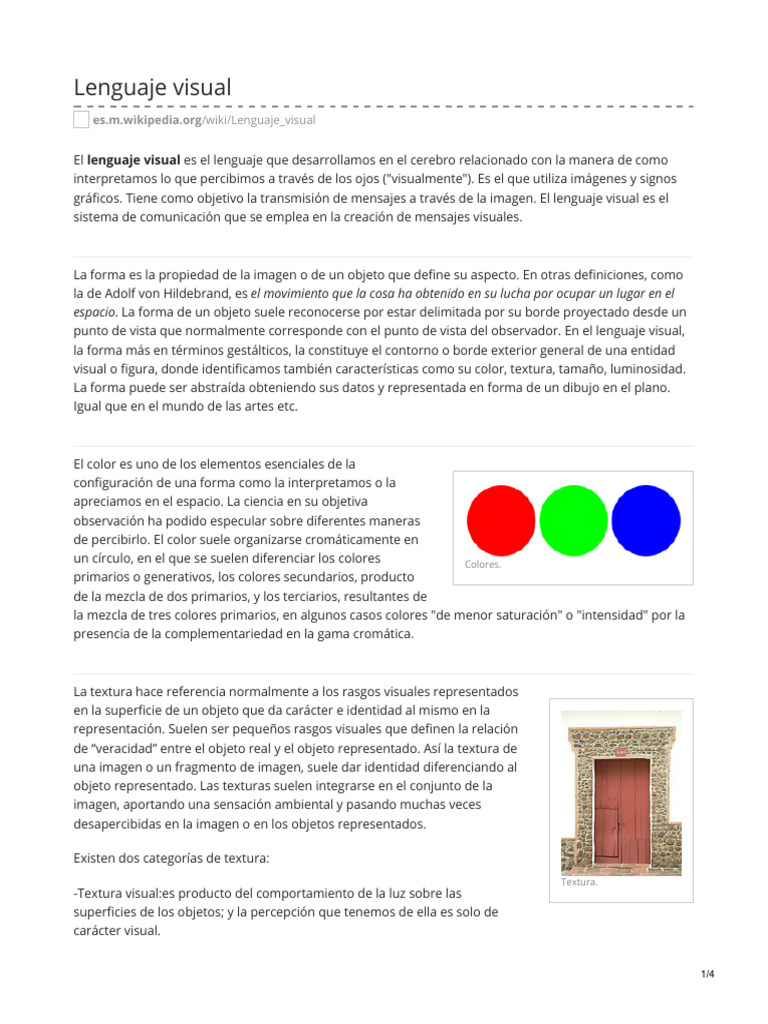 Lenguaje Visual: Forma, Color y Textura | PDF | Ciencia cognitiva ...