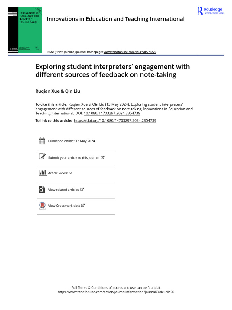 Exploring student interpreters engagement with different sources of ...