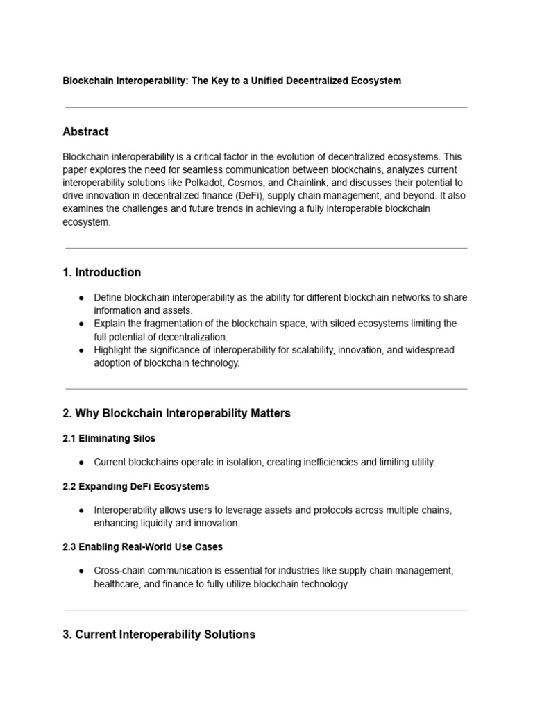 Blockchain Interoperability_ The Key to a Unified Decentralized Ecosystem | PDF ...