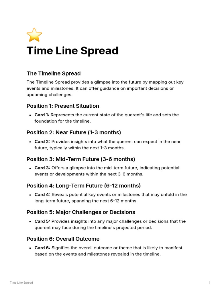 Tarot Timeline Spread Guide | PDF