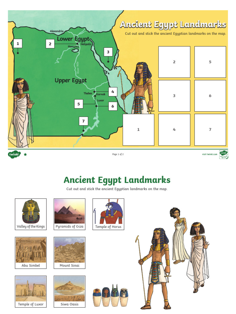 t2 H 5793 Egypt Landmarks Worksheet - Ver - 3 | PDF | Egyptian ...