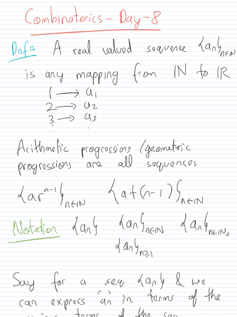 Combinatorics Session 8 | PDF
