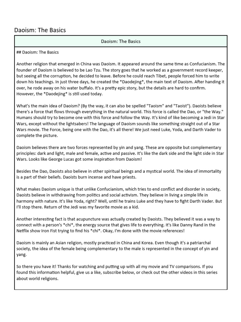 Daoism & Confusianism Reading Activity | PDF | Confucianism | Chinese ...