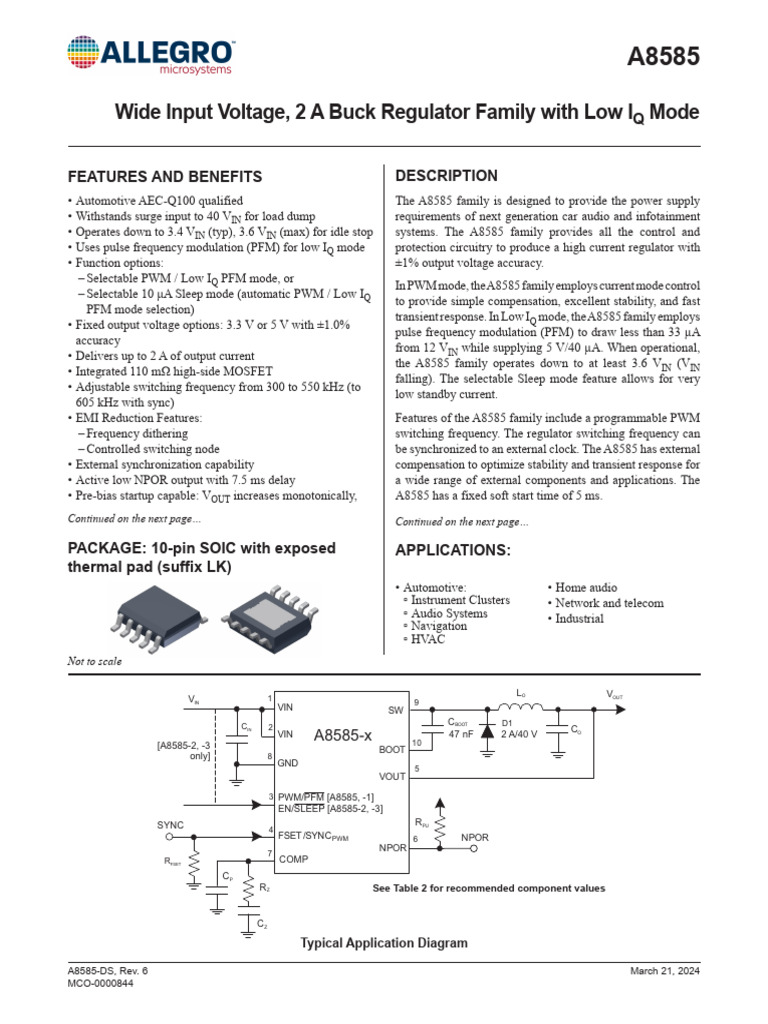 A8585 Datasheet-3179397 | PDF | Manufactured Goods | Information And ...