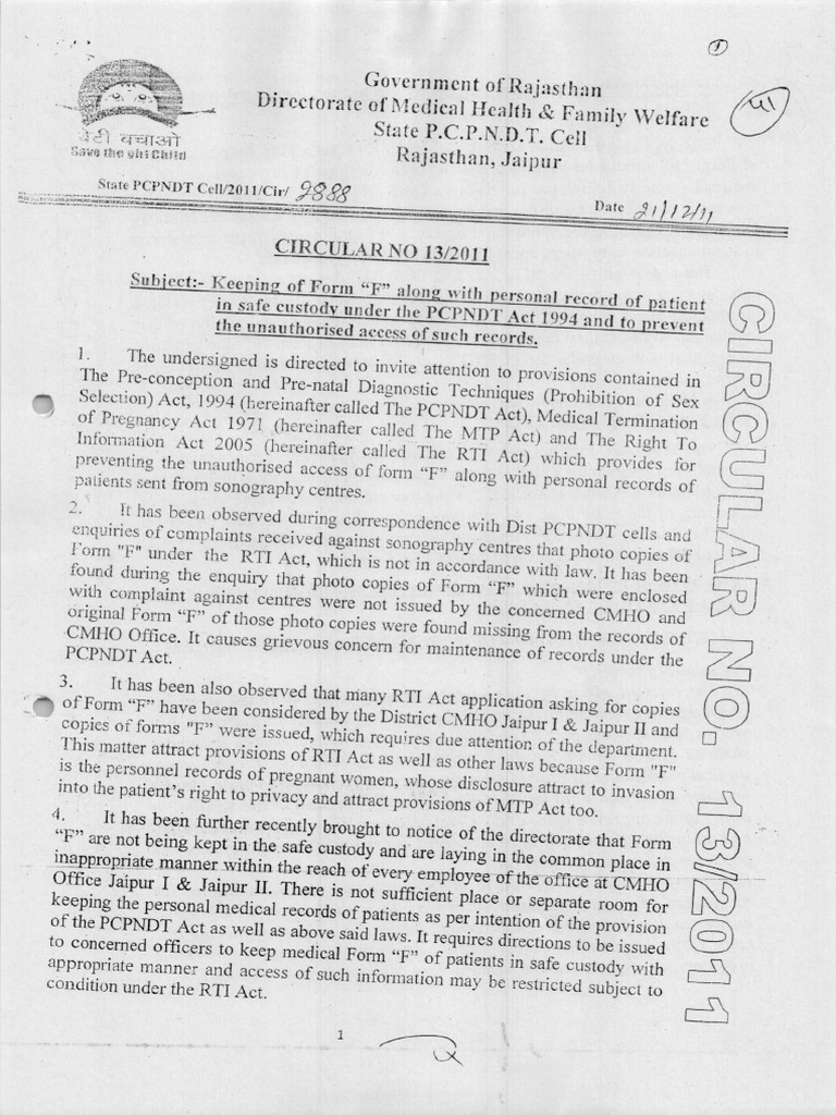 2888 Dt. 21.12.2011 PCPNDT Website | PDF