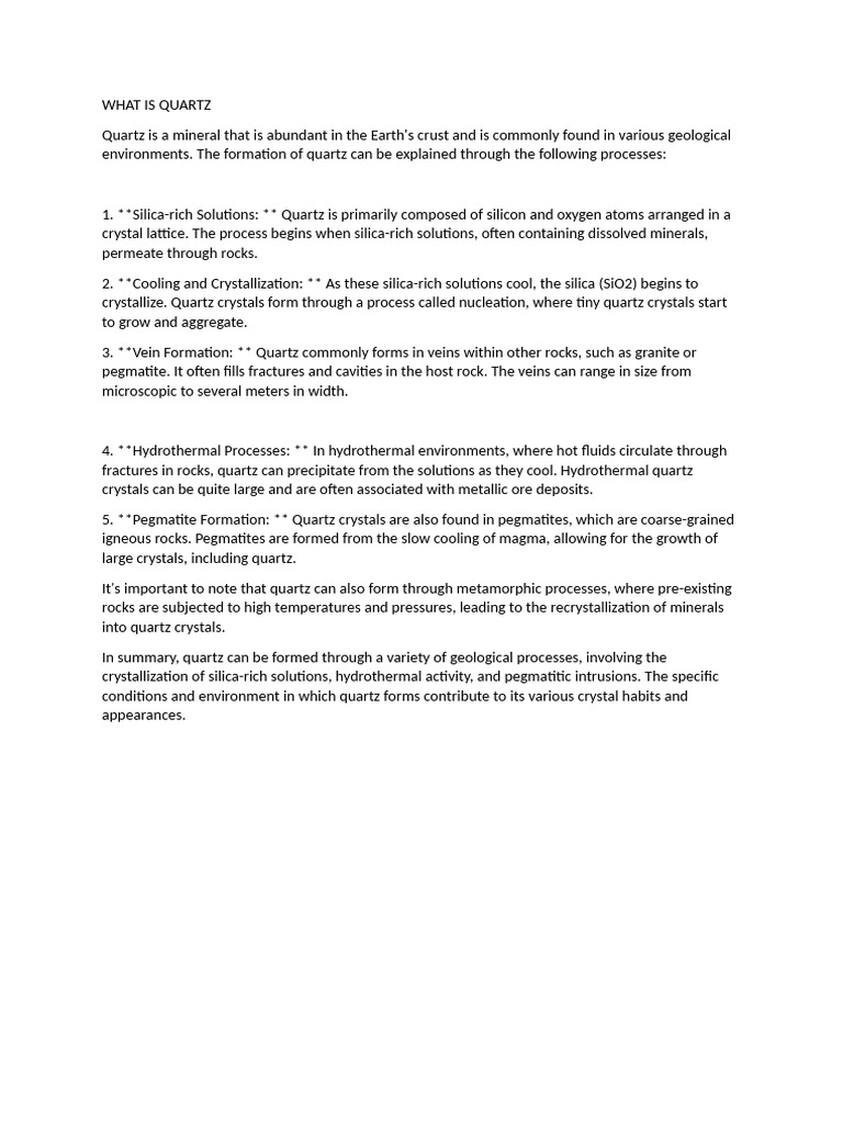 What Is Quartz | PDF