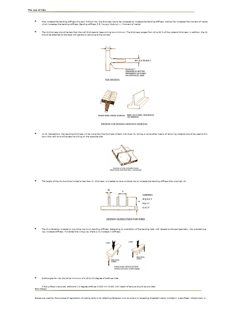 The Types of and Use of Ribs in Plastic Part | PDF | Strength Of ...
