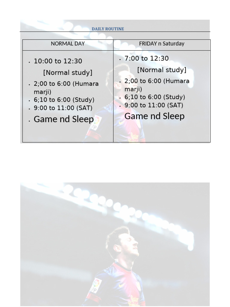 Daily Study and Relaxation Schedule | PDF
