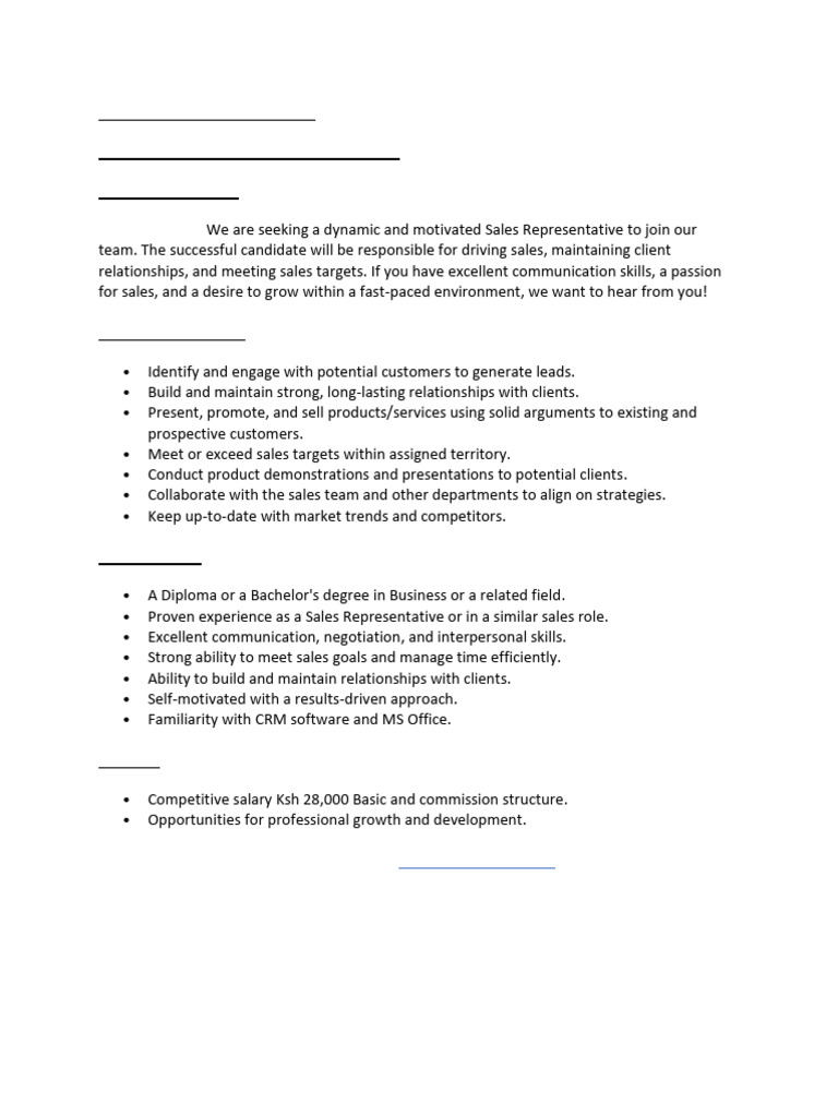 KAPU Sales Representative | PDF