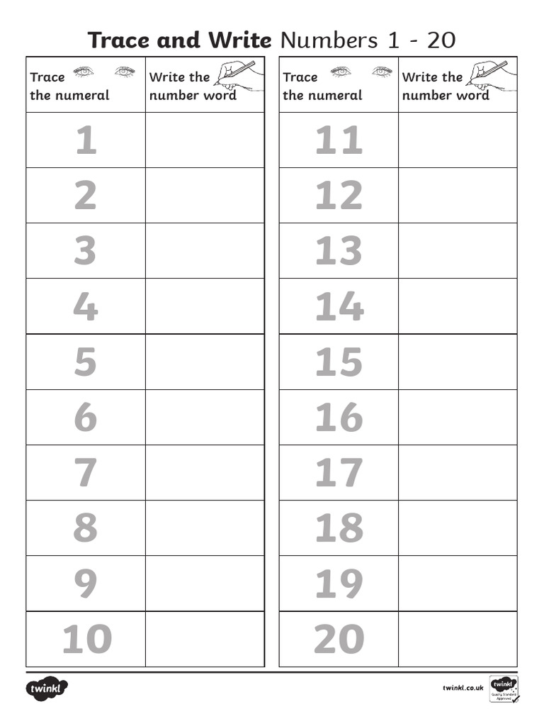 T N 7458 Numeral and Number Word Formation Trace and Write Activity ...