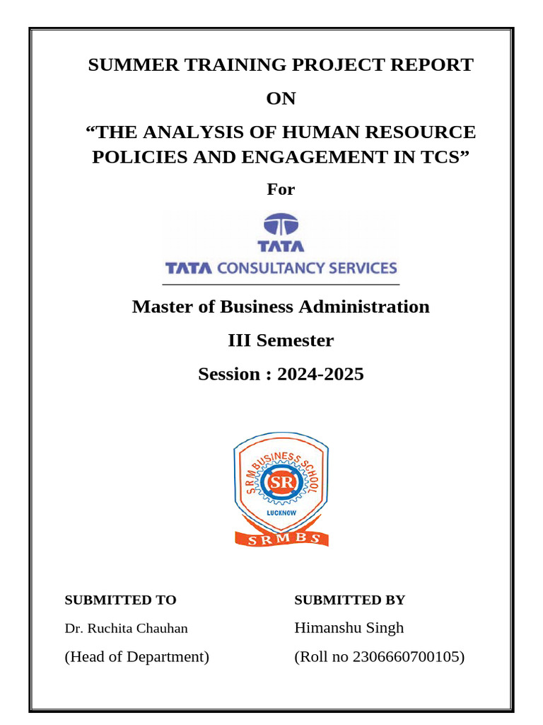 TCS HR Policies and Employee Engagement | PDF | Human Resource ...