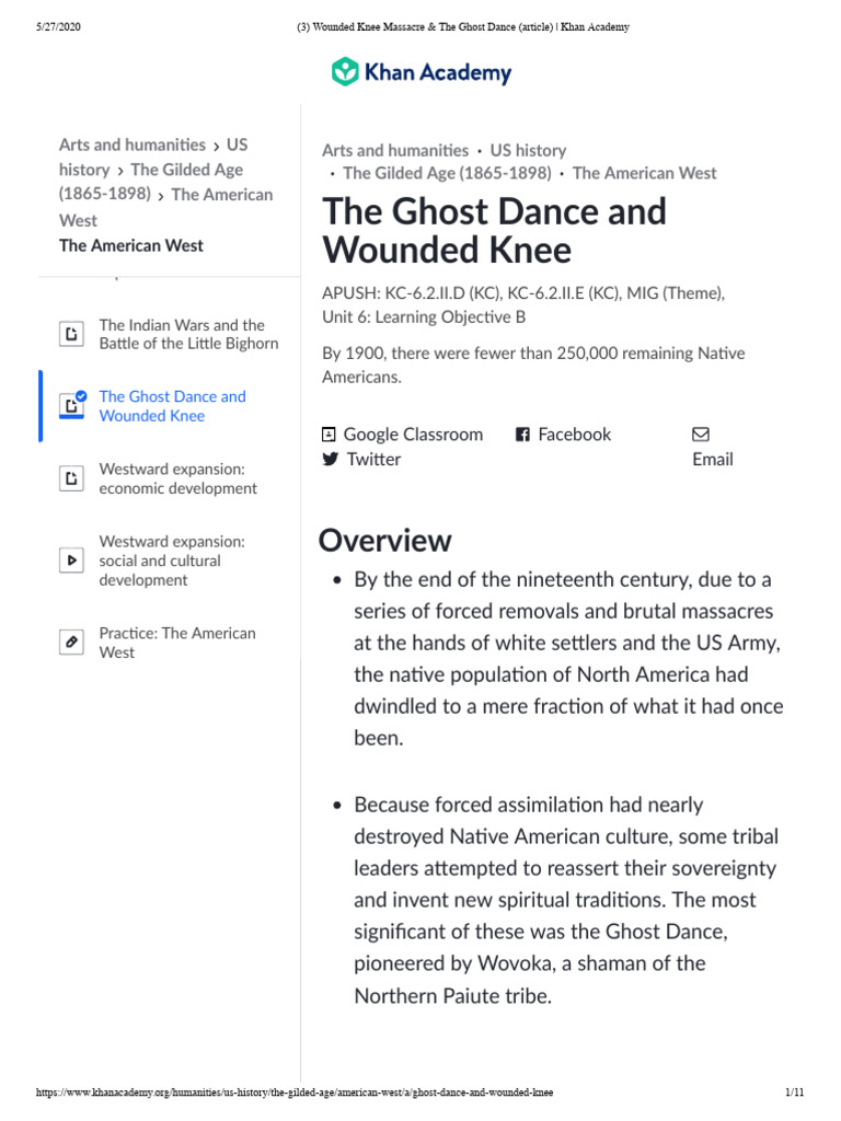 SEBASTIAN ERIVES - Khan Academy - The Ghost Dance and Wounded Knee ...