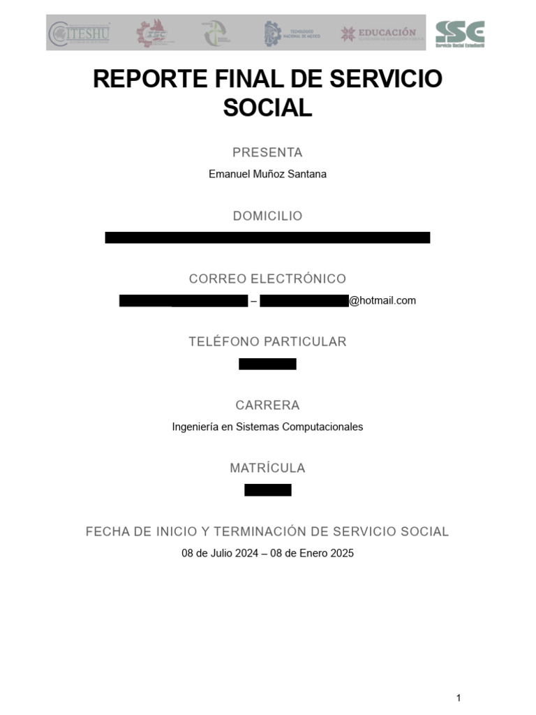 Reporte final servicio social | PDF | Informática | Ingeniería de software