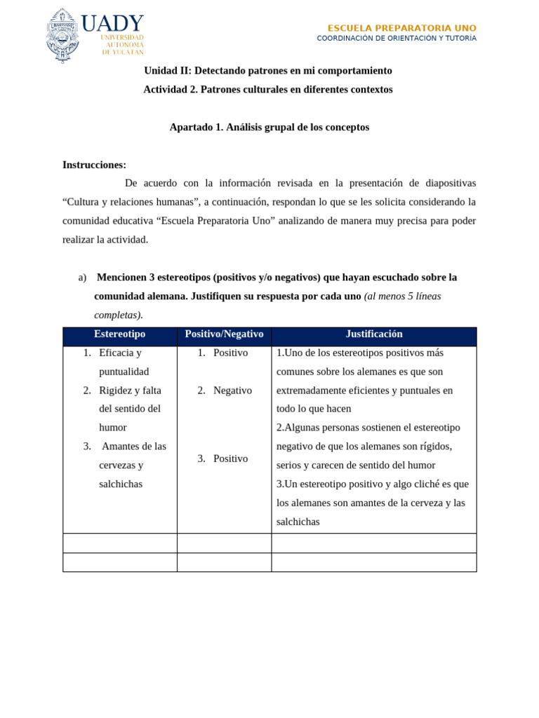 2-1 Ada2 Equipo# | PDF | Discriminación | Estereotipos