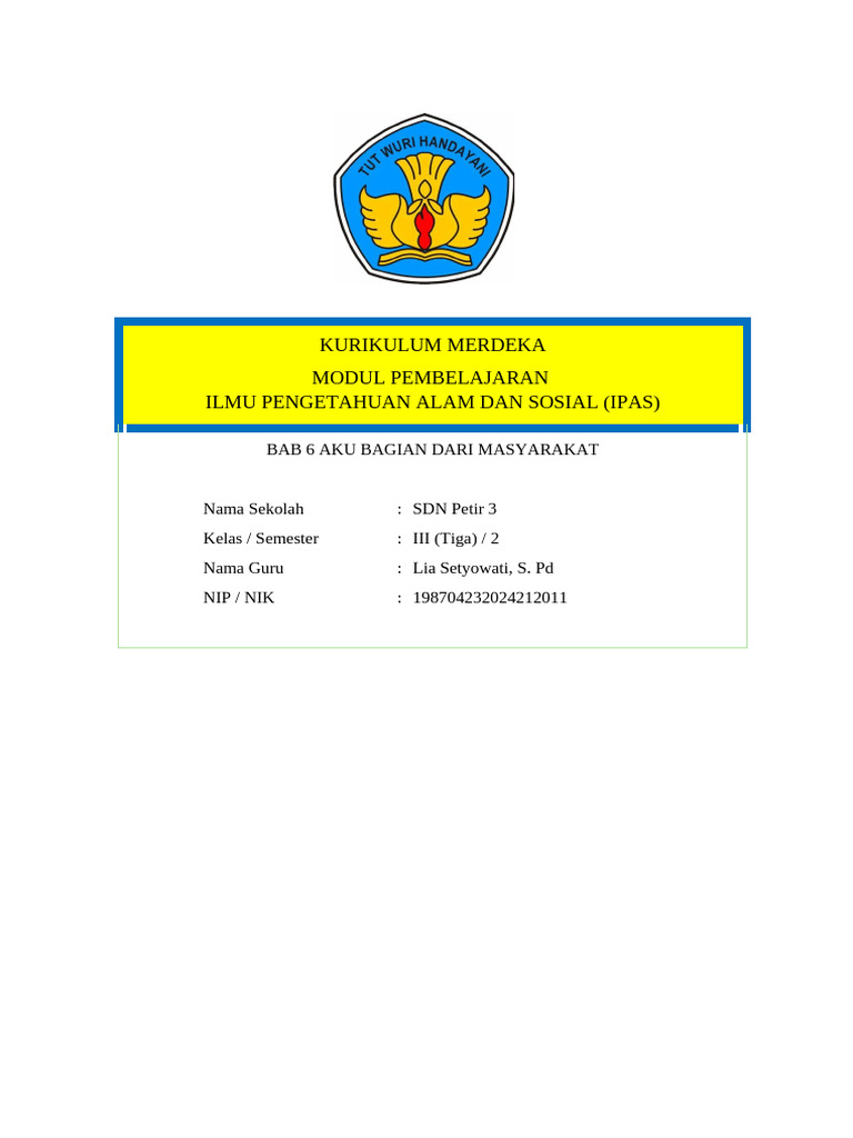 Modul Ajar Bab 6 Kelas 3 Semester 2 | PDF