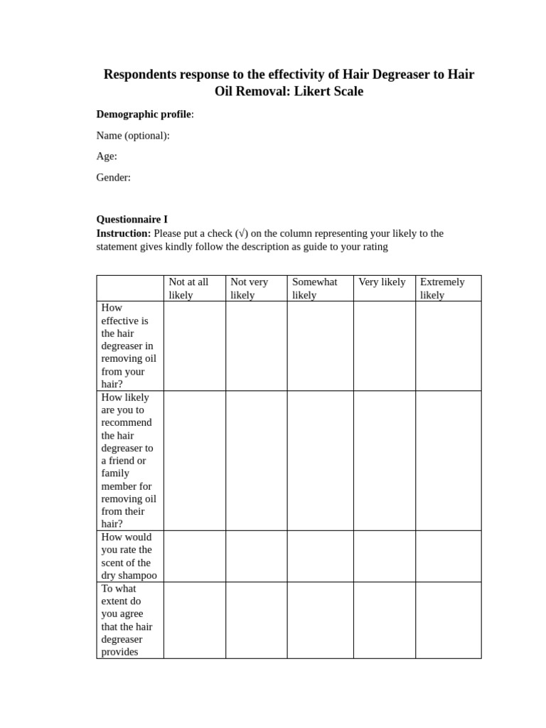 Pr2 Questionnaire | PDF