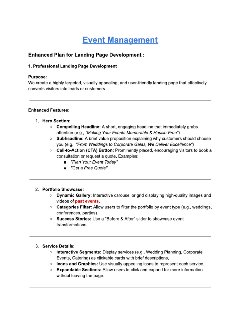 Event Management Plan | PDF