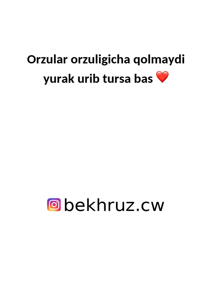 Orzular Orzuligicha Qolmaydi | PDF
