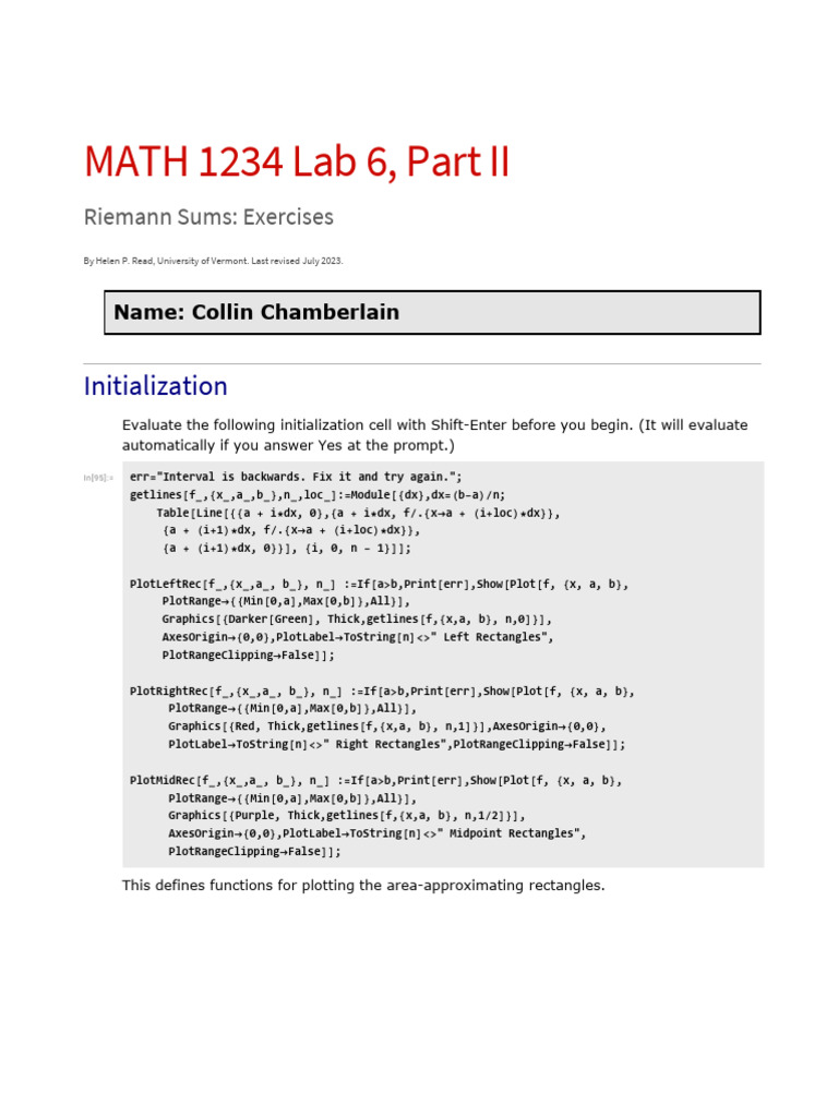 Mathematica Lab 6 | PDF | Significant Figures | Mathematical Analysis