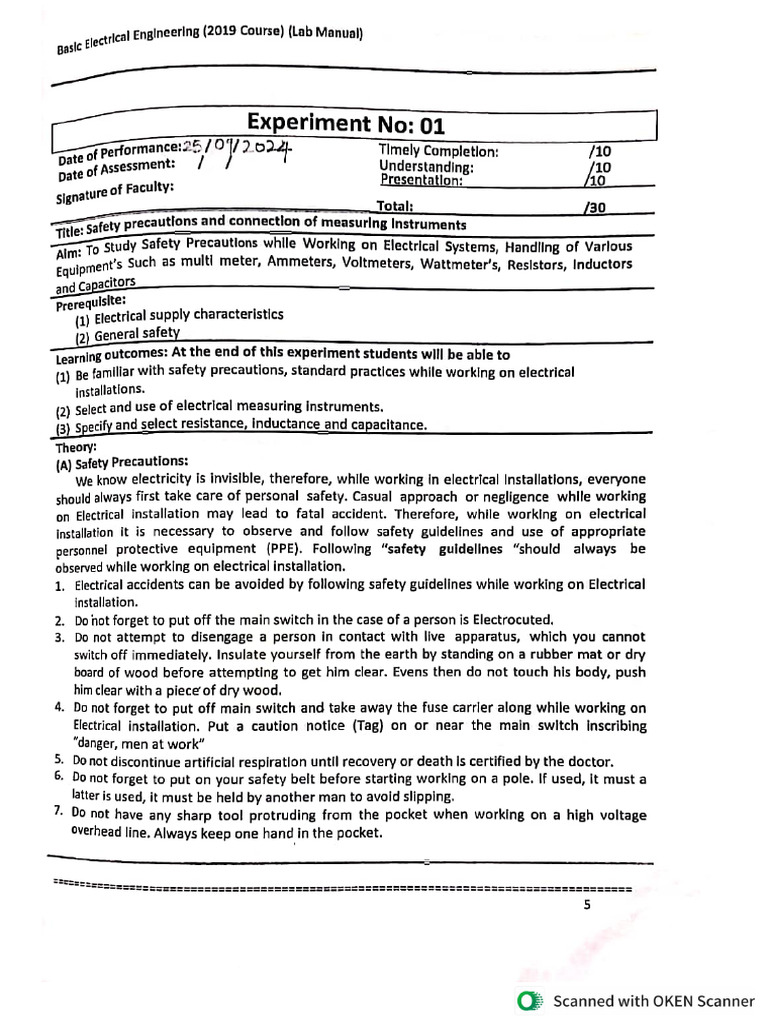 BEE Lab Manual | PDF