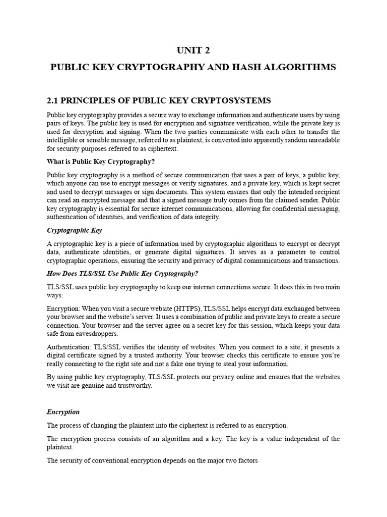Cyber Unit 2 Notes | PDF | Public Key Cryptography | Cryptography