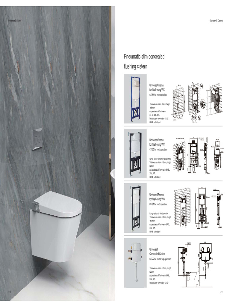 Concealed Cisterns For Wall-Hung WC | PDF