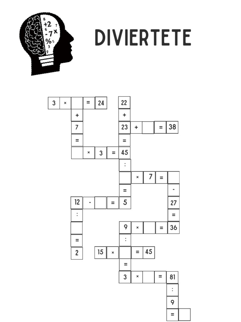 Numbers 1-20 Crossword Puzzle Worksheet in Black and Yellow Minimalist ...