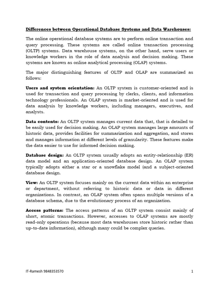 DM 24 Difference Oltp Olap | PDF