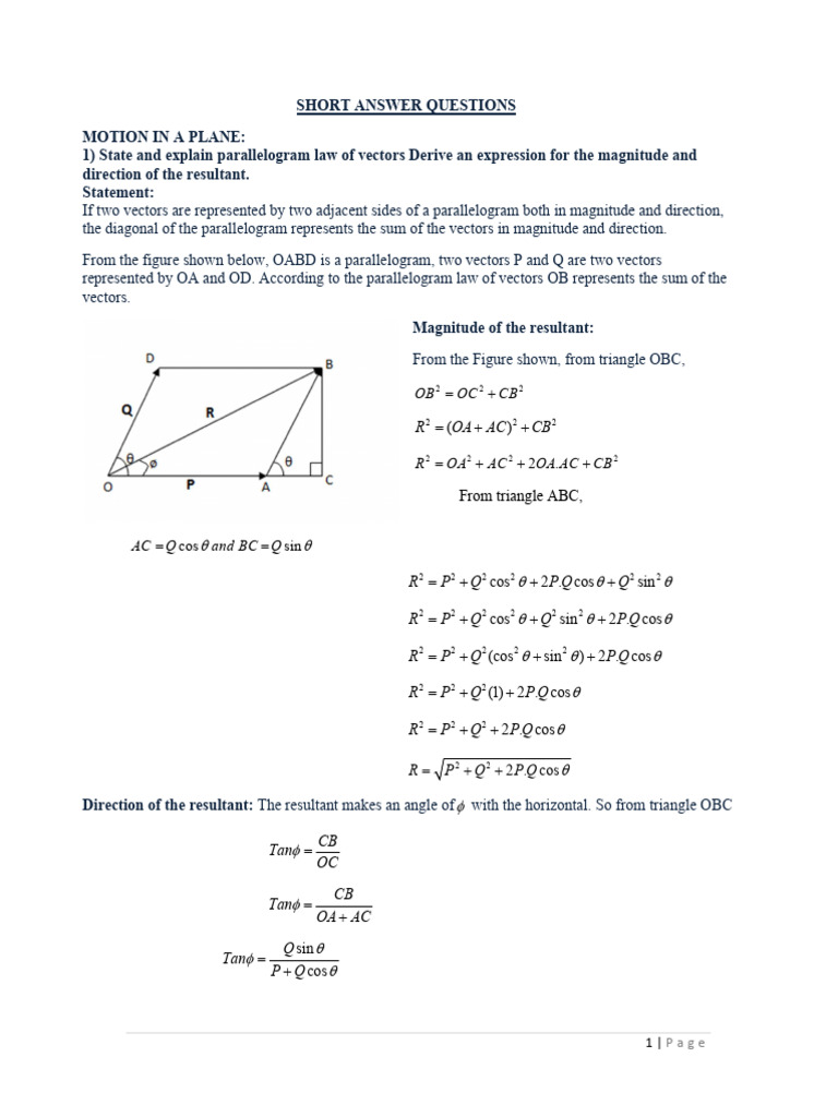 JR - Inter Physics-SAQs | PDF | Friction | Torque
