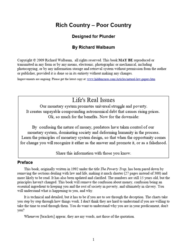 Rich Country - Poor Country 5-22-09 | PDF