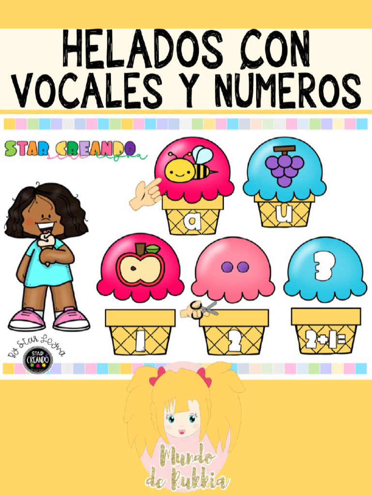 Juego de Helados Con Vocales y Números Recopilado Por Mundo de Rukkia | PDF