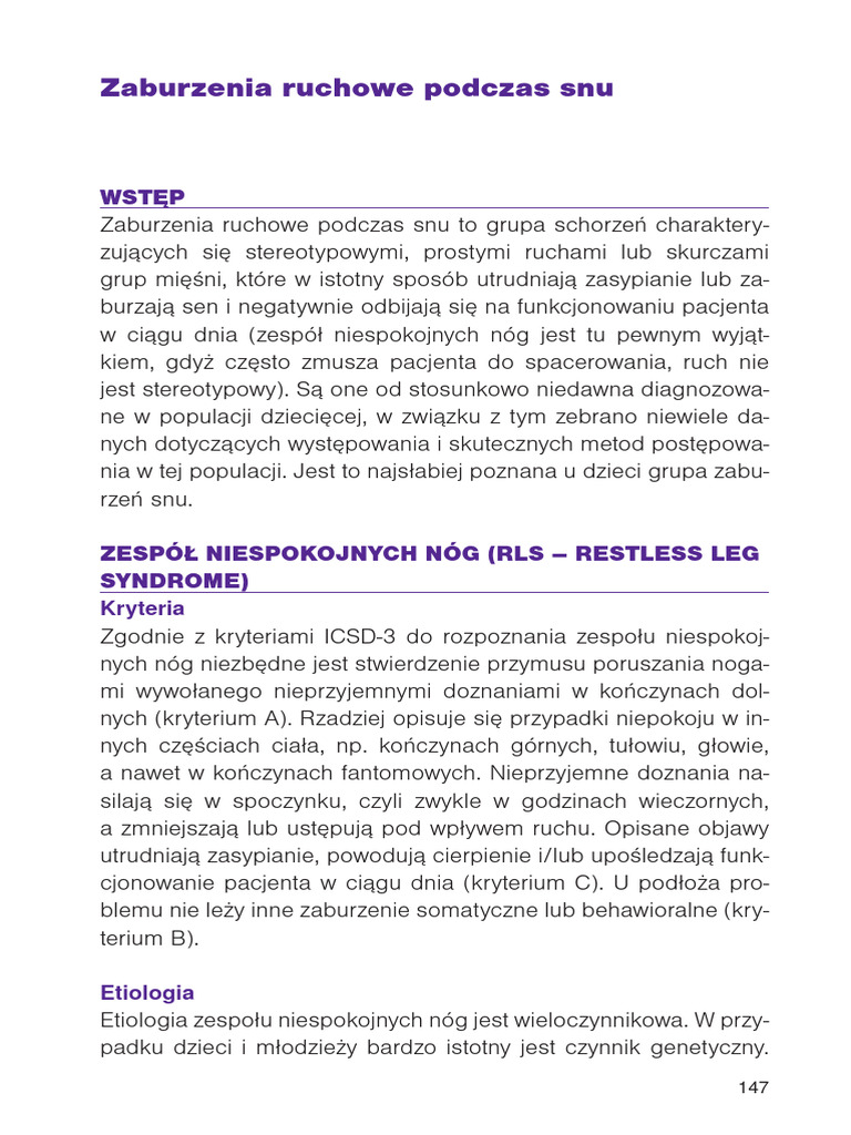 Zaburzenia Snu U Dzieci - Zab Ruchowe Podczas Snu | PDF