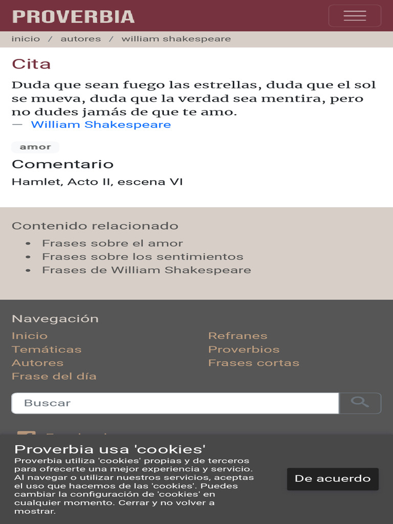 Duda Que Sean Fuego Las Estrellas, Duda Que El Sol William Shakespeare ...