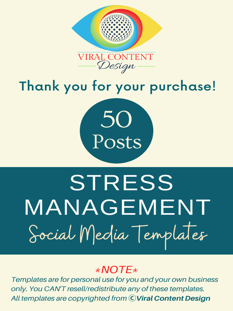 Stress Management Posts - 50 Templates | PDF