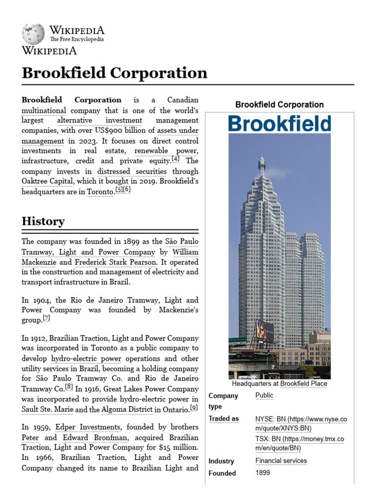 Brookfield managament | PDF | Companies
