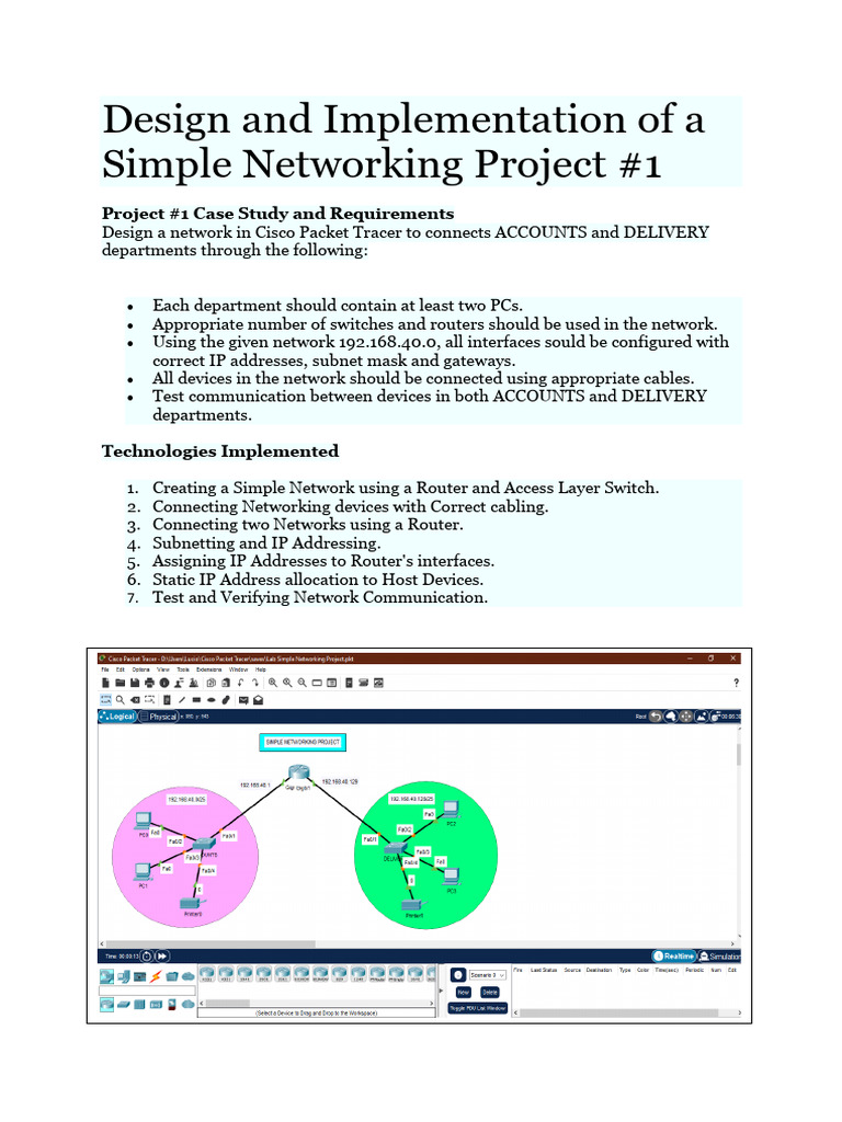 1 - Simple Networking Project | PDF