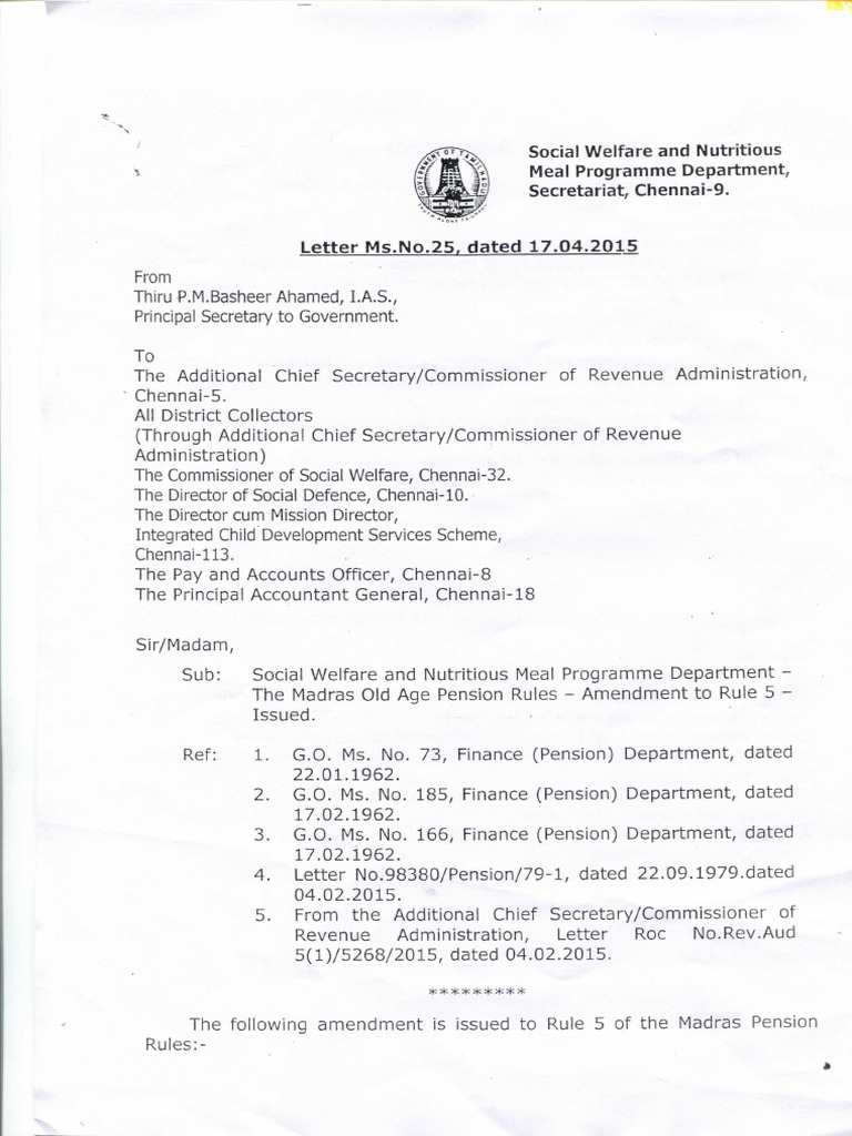 OAP Destitute Clarification Letter | PDF