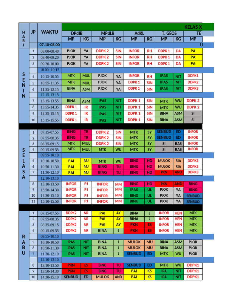 Jadwal KBM Genap 2024-2025 Ok | PDF