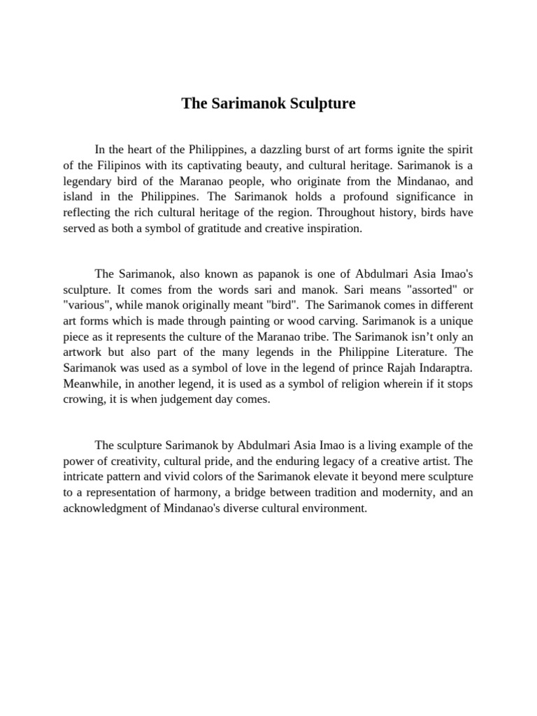 The Sarimanok Sculpture | PDF