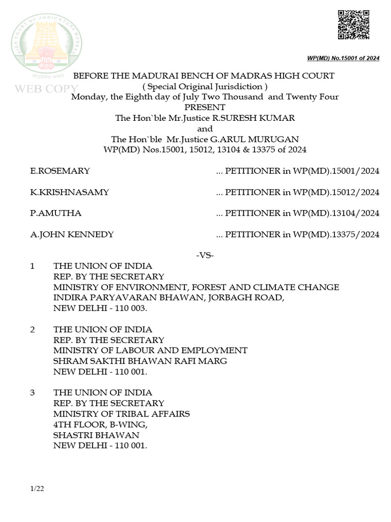 07 Manjolai Interim Order 100724 | PDF | Tamil Nadu | Mumbai