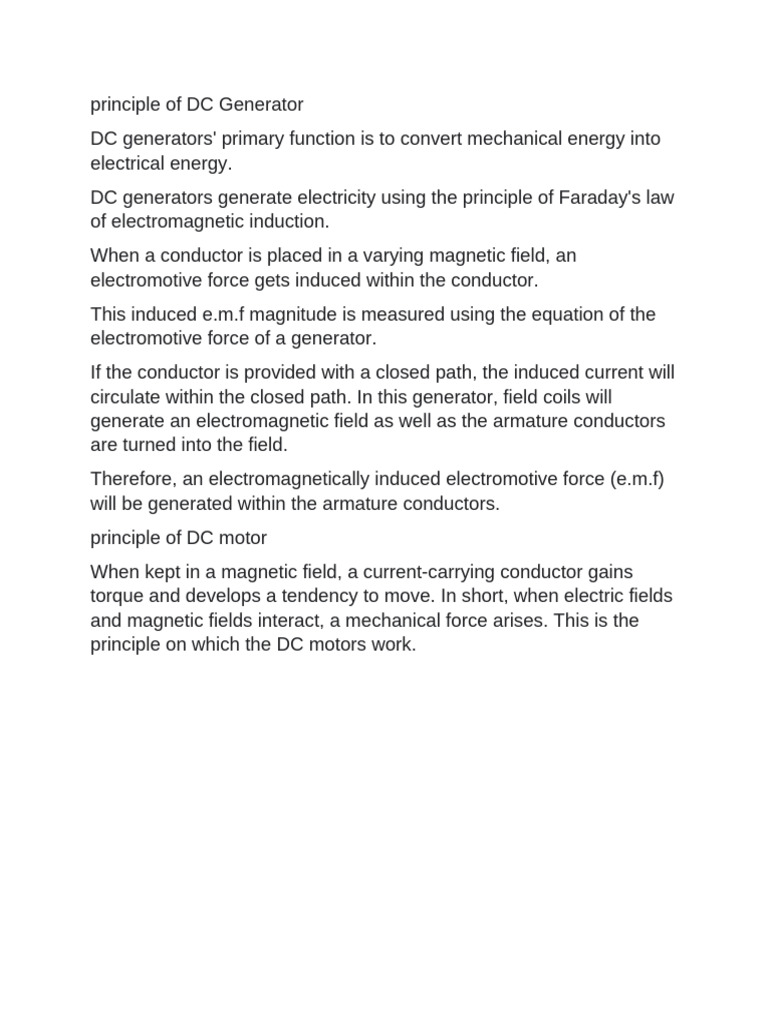 unit 5.1 dc motor | PDF | Electromagnetic Induction | Electric Generator