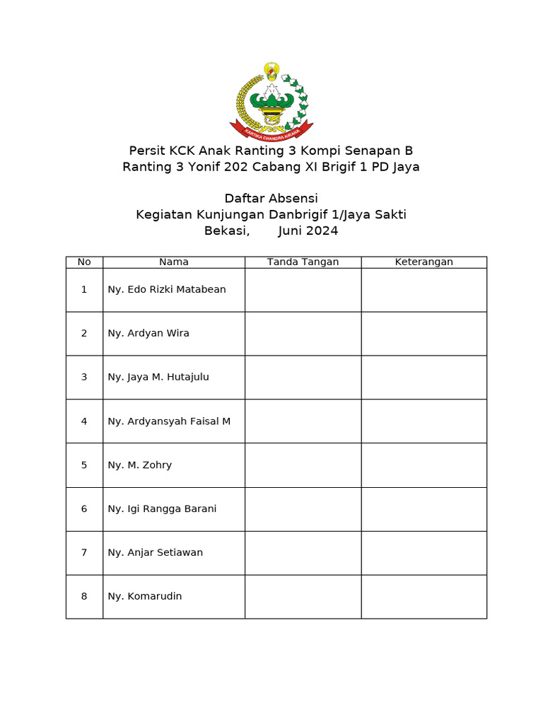 Format Absensi | PDF
