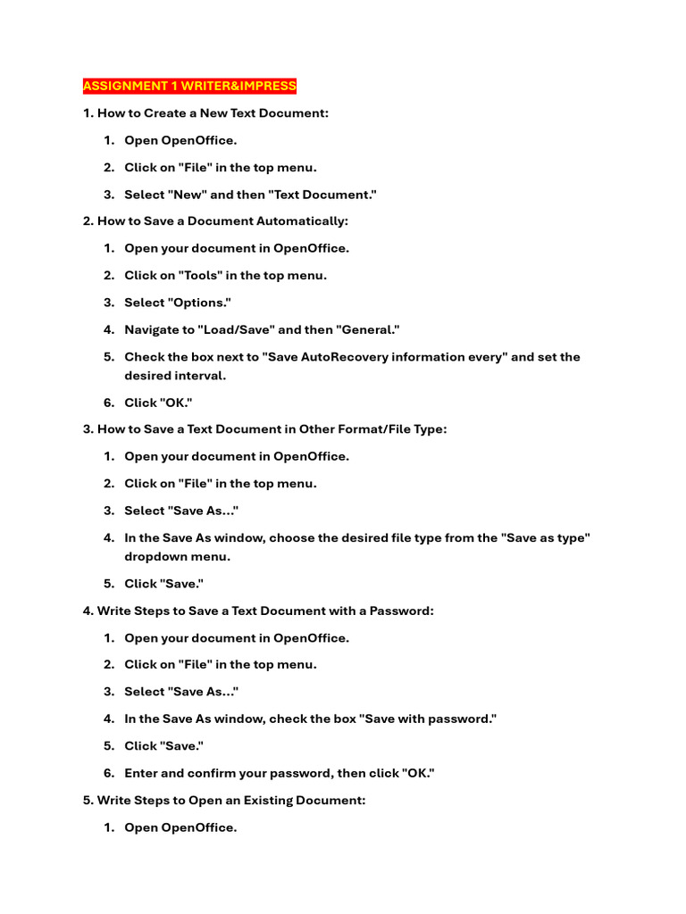 Oa Theory Assignment 1&2 | PDF | Spreadsheet | Note (Typography)