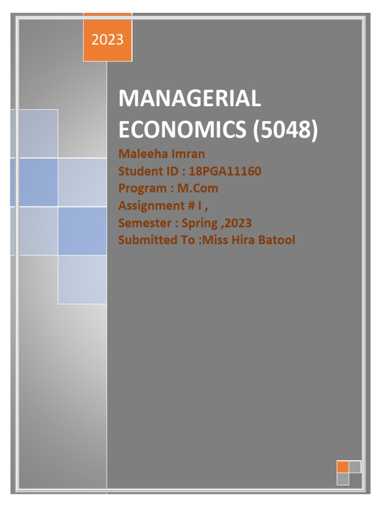 Managerial Ecnomics 5048 | PDF | Demand | Hybrid Vehicle