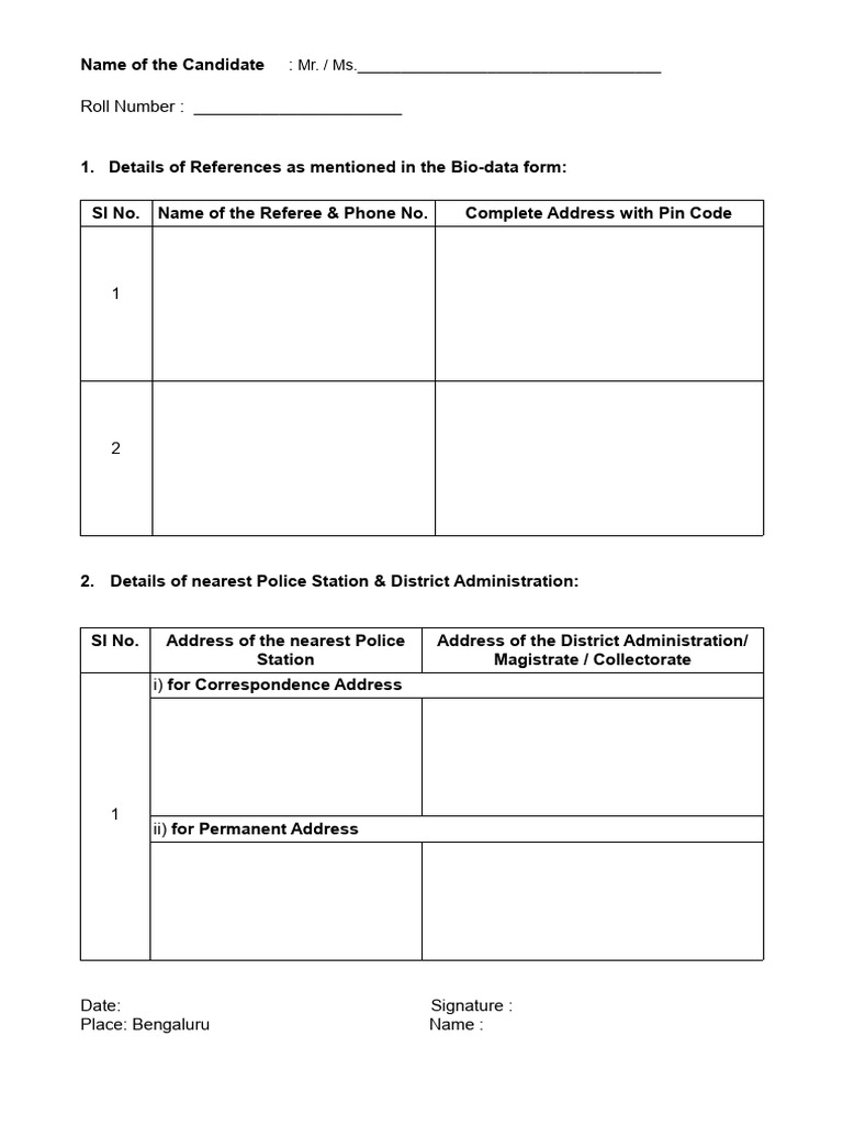 Referee Details Format | PDF