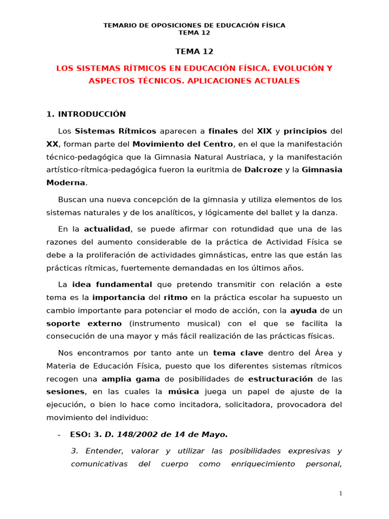 Tema 12 | PDF | Bailes | Ritmo