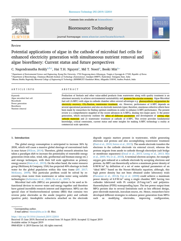 2019_Potential Applications of Algae in the Cathode of MFCs for Enhanced Electricity Generation ...