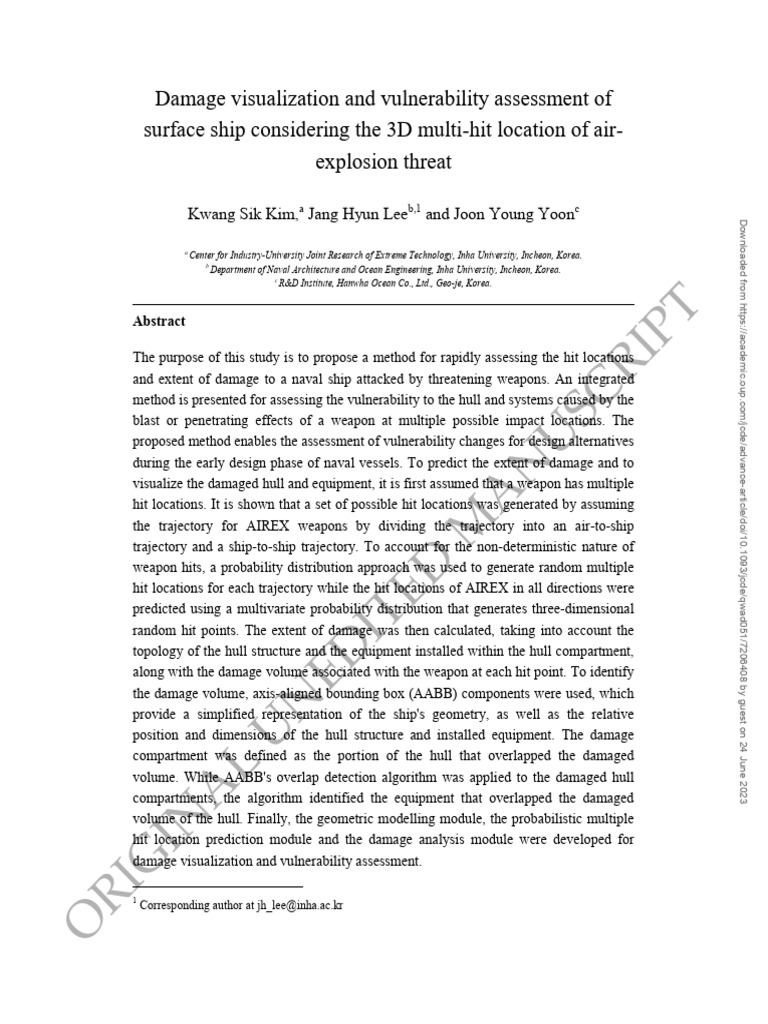 Damage Visualization and Vulnerability Assessment | PDF | Covariance | Drag (Physics)